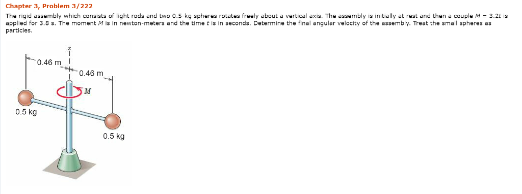 Solved The rigid assembly which consists of light rods and | Chegg.com