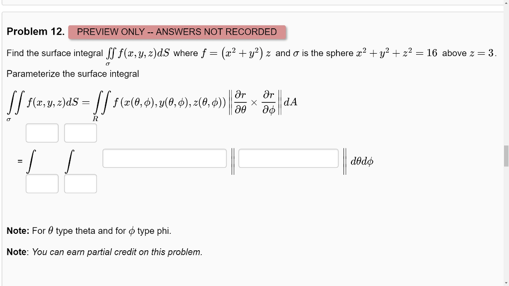 Solved Problem 12. PREVIEW ONLY --ANSWERS NOT RECORDED Find | Chegg.com
