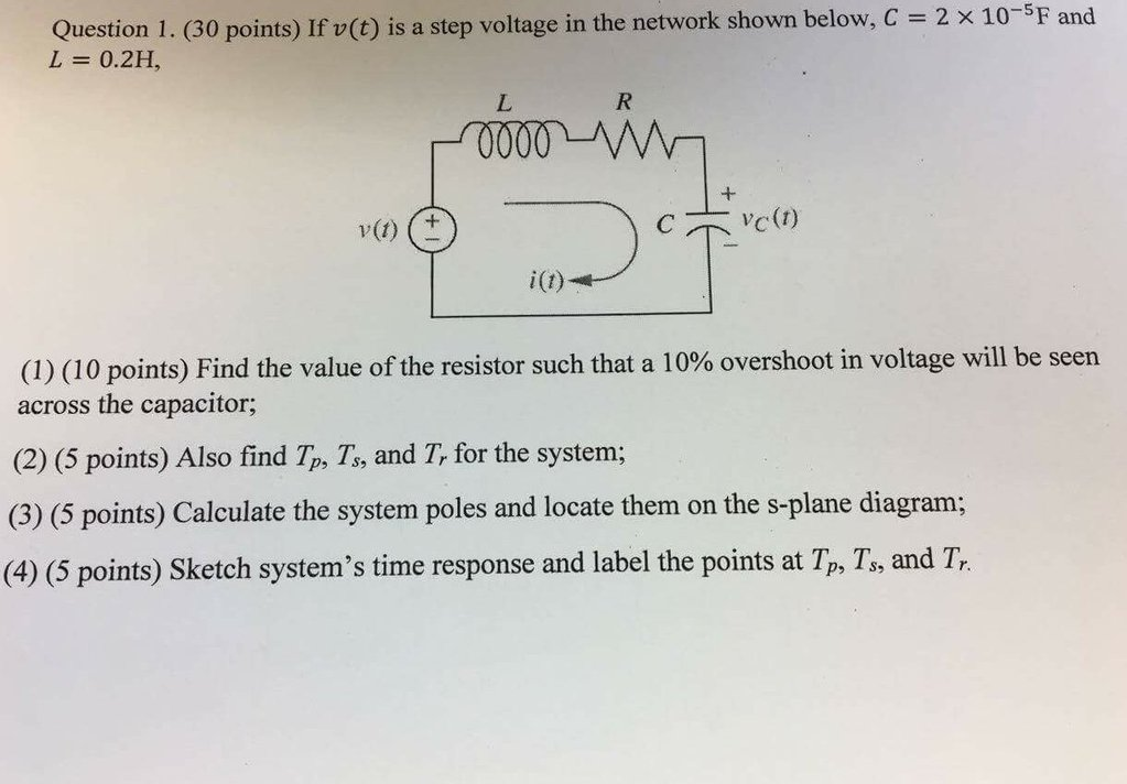 Solved If v(t) is a step voltage in the network shown below, | Chegg.com
