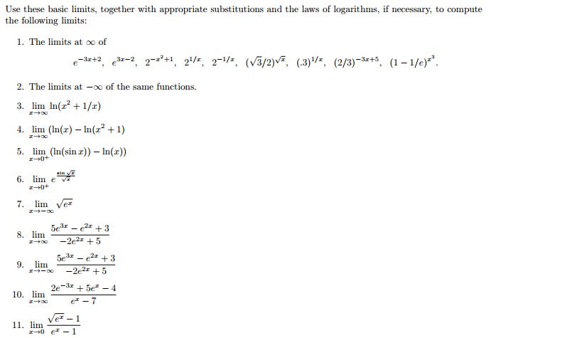 Solved Use these basic limits, together with appropriate | Chegg.com