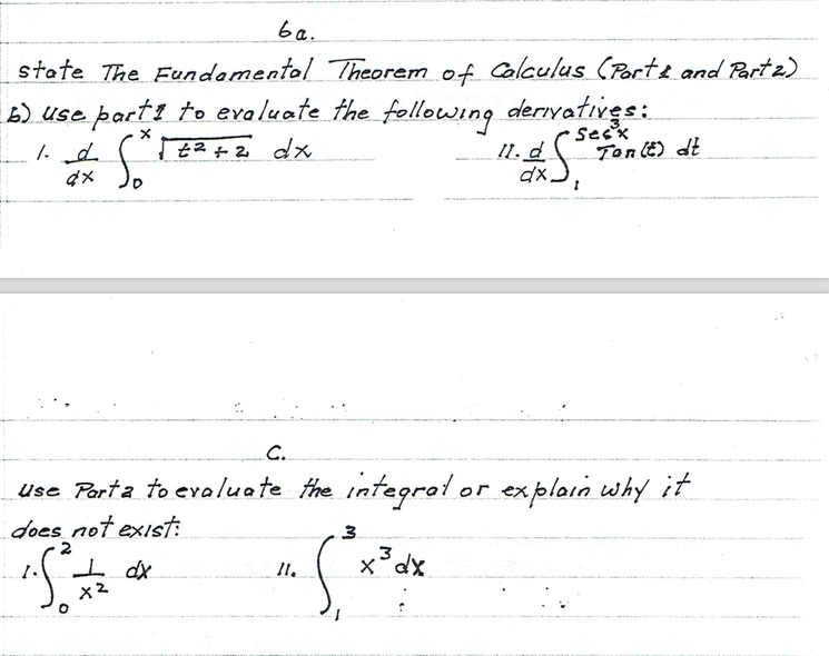 Solved a. State The Fundamental Theorem of calculus (Part 1 | Chegg.com