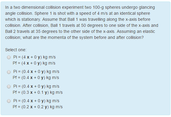 Solved In a two dimensional collision experiment two 100-g | Chegg.com