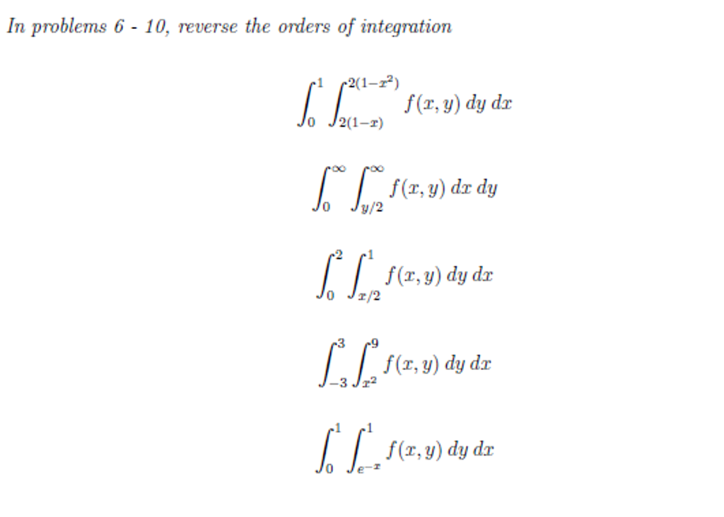 Solved Reverse the orders of integration integral_0^1 | Chegg.com
