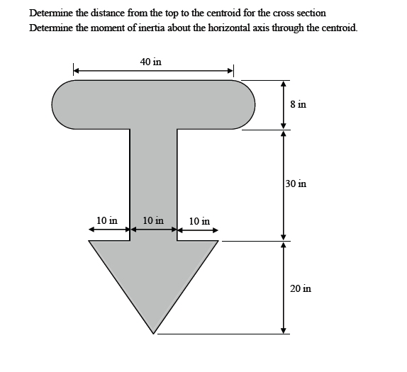 Solved Determine the distance from the top to the centroid | Chegg.com