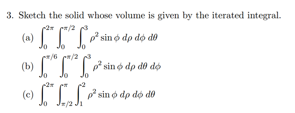Solved Sketch the solid whose volume is given by the | Chegg.com