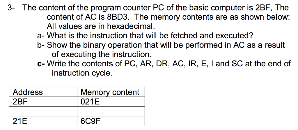 Solved The content of the program counter PC of the basic | Chegg.com