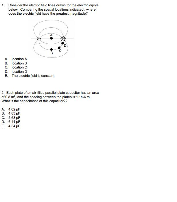 Consider The Electric Field Diagram Above Solved (figure 1)