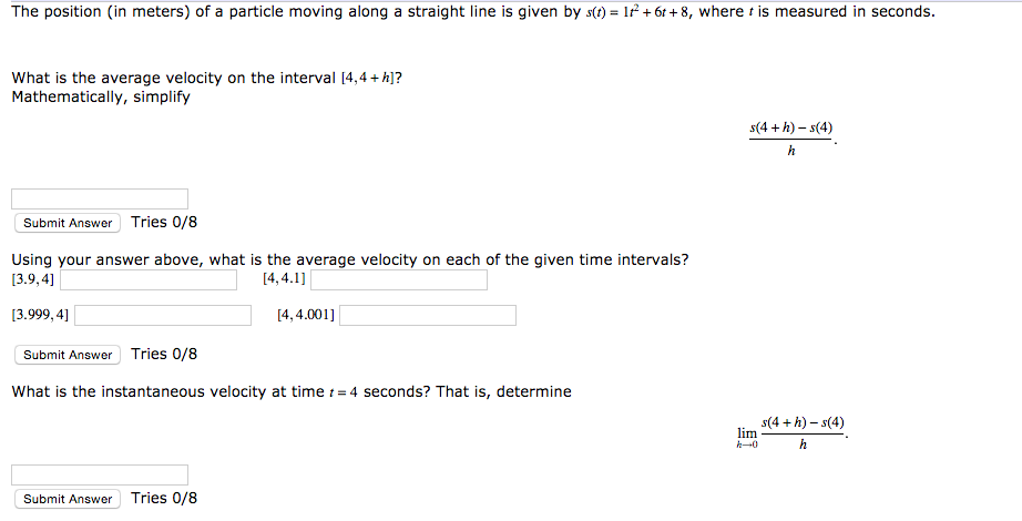 Solved The position (in meters) of a particle moving along a | Chegg.com