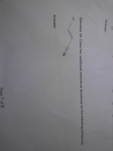 Solved Answer Question 18: Draw two additional resonance | Chegg.com