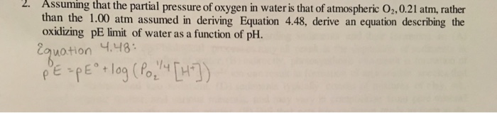 Solved Assuming that the partial pressure of oxygen in water | Chegg.com