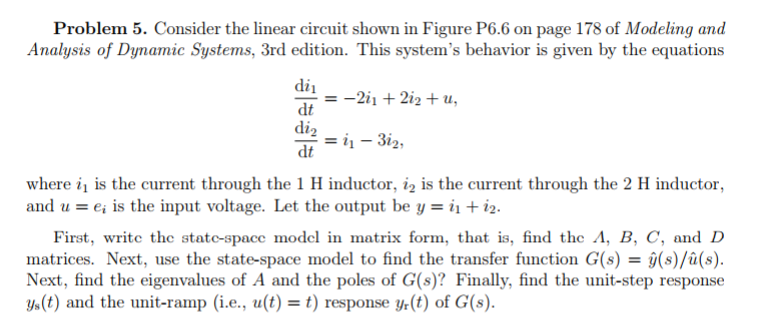 Solved Problem 5. Consider the linear circuit shown in | Chegg.com