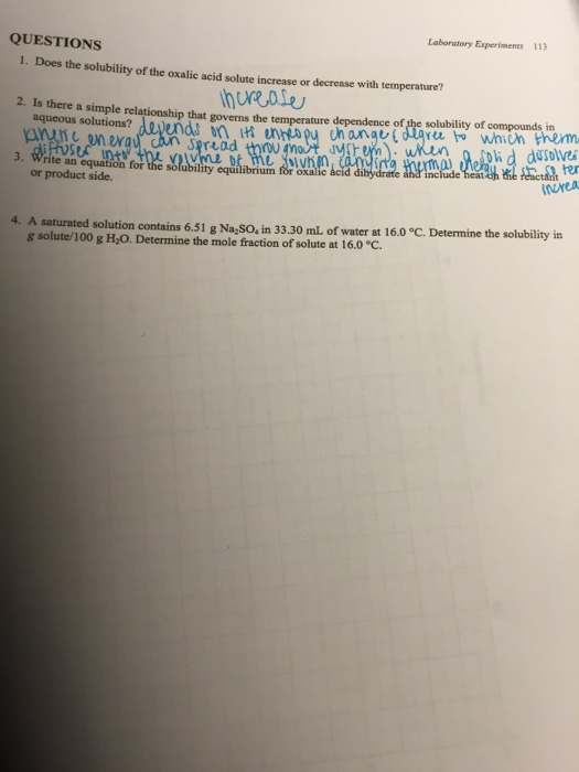 Solved Draw the solubility of the oxalic acid solute | Chegg.com