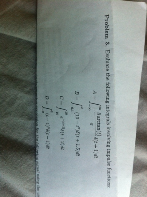 Solved Evaluate the following integrals involving impulse | Chegg.com
