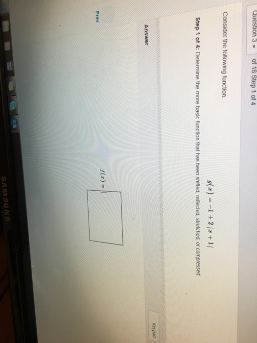 Solved Consider the following function g(x) = -1 + 2 |x + | Chegg.com