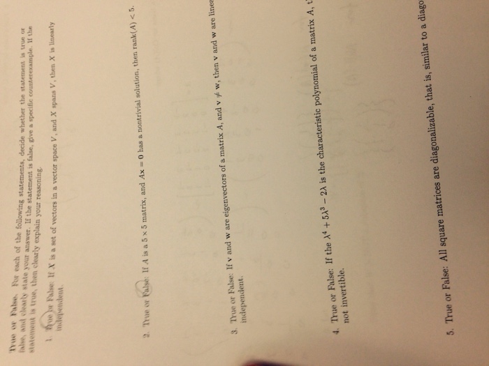 Solved For each of the following statements, decide whether | Chegg.com