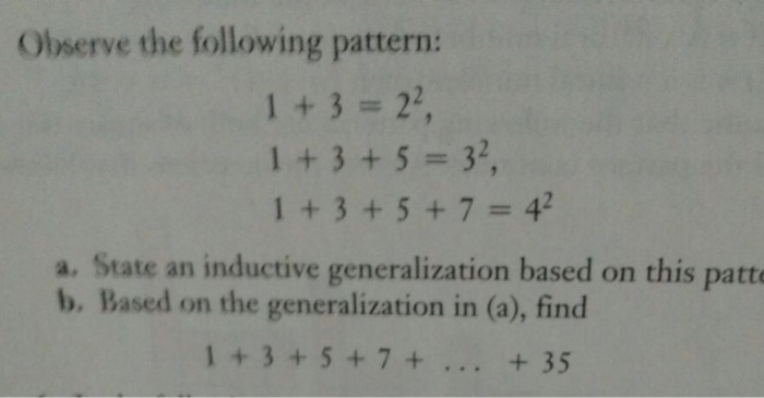Solved Observe the following pattern: 1 3 5 32, 1 3 5 7 42 | Chegg.com