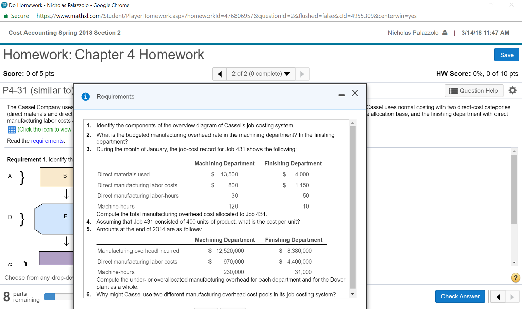 Solved Do Homework - Nicholas Palazzolo - Google Chrome | Chegg.com
