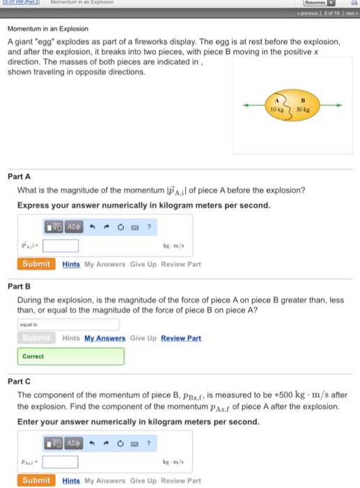 Solved A giant "egg" explodes as part of a fireworks | Chegg.com