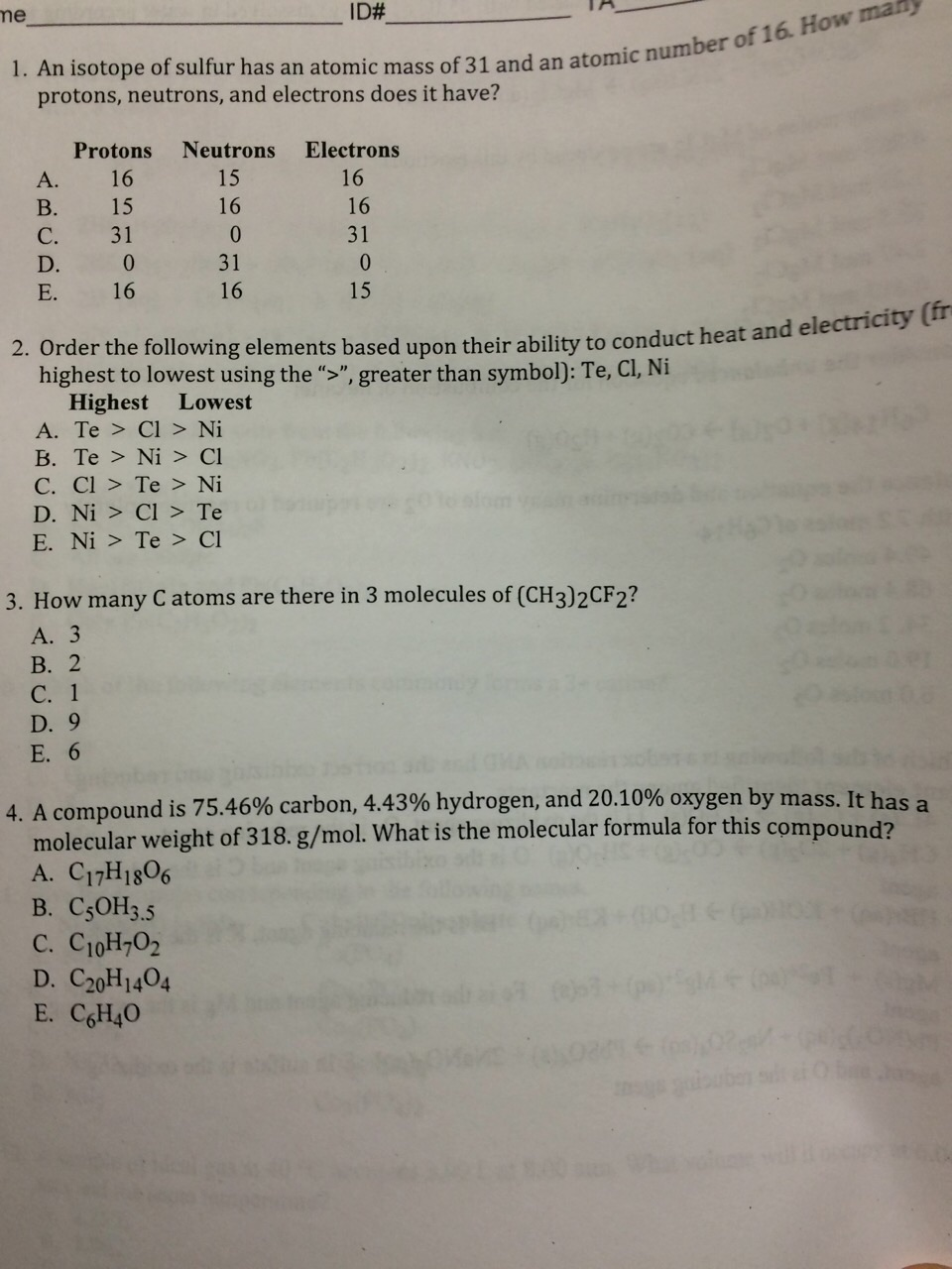 Solved An isotope of sulfur has an atomic mass of 31 and an | Chegg.com