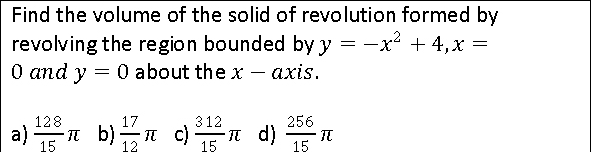 Solved Find the volume of the solid of revolution formed by | Chegg.com