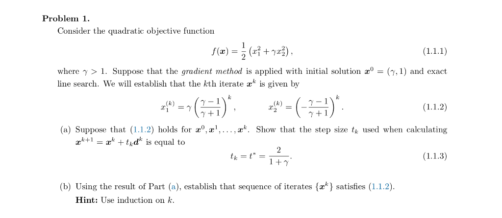 Solved Consider The Quadratic Objective Function F X 1 2