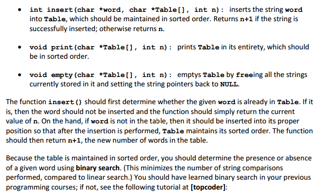 Solved write a C program that builds a concordance from a | Chegg.com