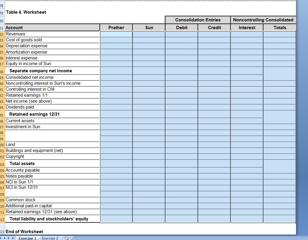 Solved Assessment 2: Consolidations Exercise 1 Worksheet: | Chegg.com