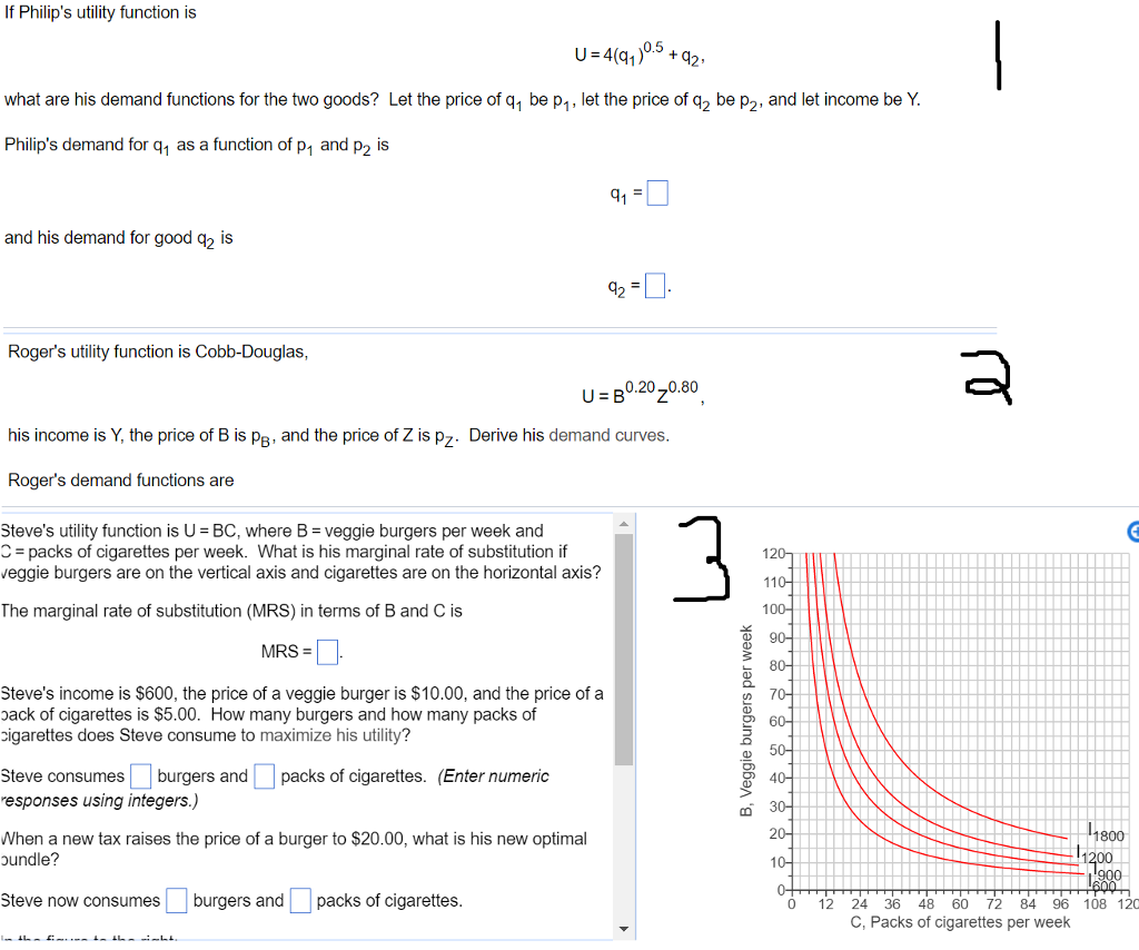 Solved If Philip's utility function is U = 4(q_1)^0.5 + | Chegg.com