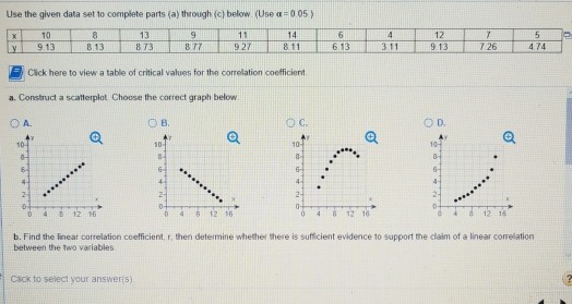 Solved Use the given data set to complete parts (a) through | Chegg.com