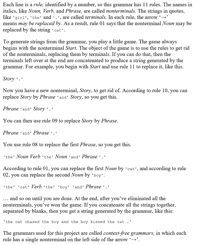 Solved A grammar is a set of rules for generating strings. | Chegg.com Solved A grammar is a set of rules for generating strings. | Chegg.com