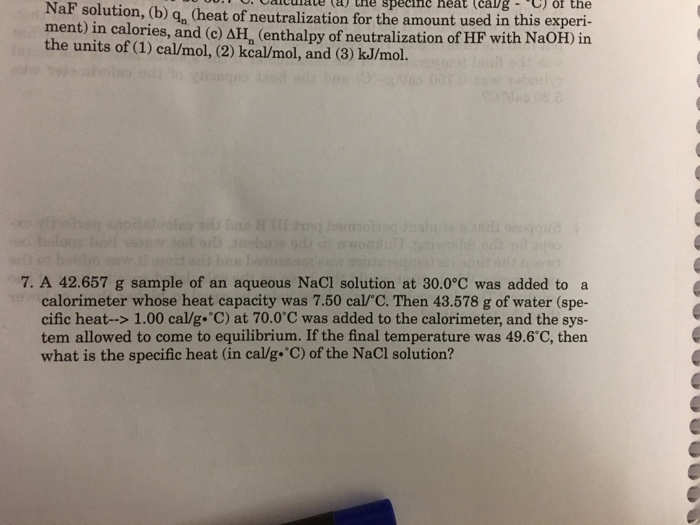 Solved A 42.657 g sample of an aqueous NaCl solution at 30.0 | Chegg.com