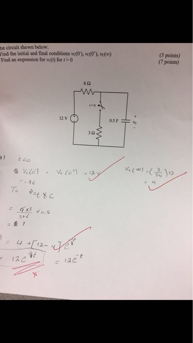 Solved Find circuit shown below: Find the initial and final | Chegg.com