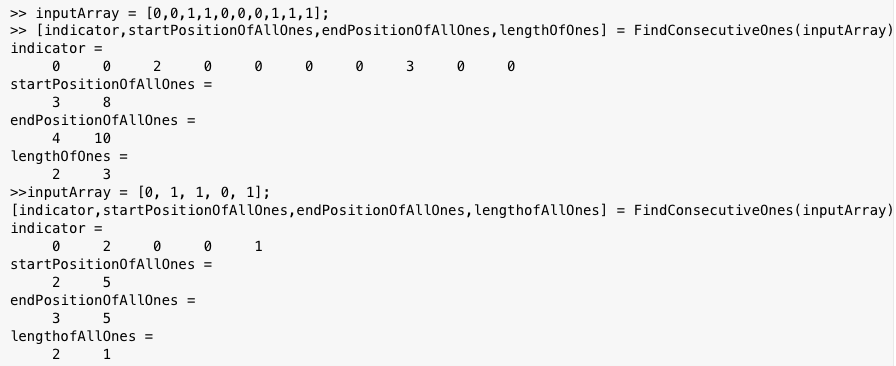 Solved MATLAB How many consecutive ones? Write a | Chegg.com