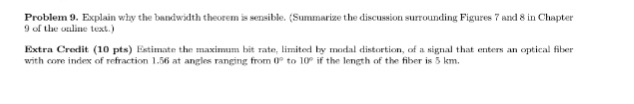 Solved Explain why the bandwidth theorem is sensible. | Chegg.com