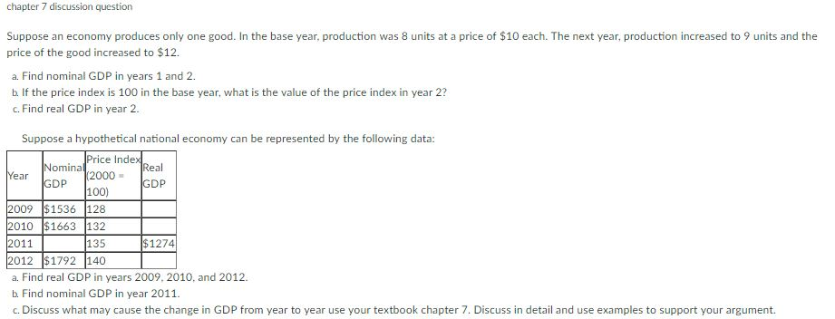 Solved chapter 7 discussion question Suppose an economy | Chegg.com