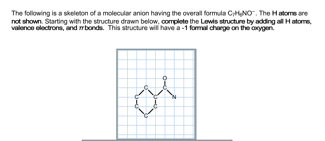 Solved The following is a skeleton of a molecular anion | Chegg.com