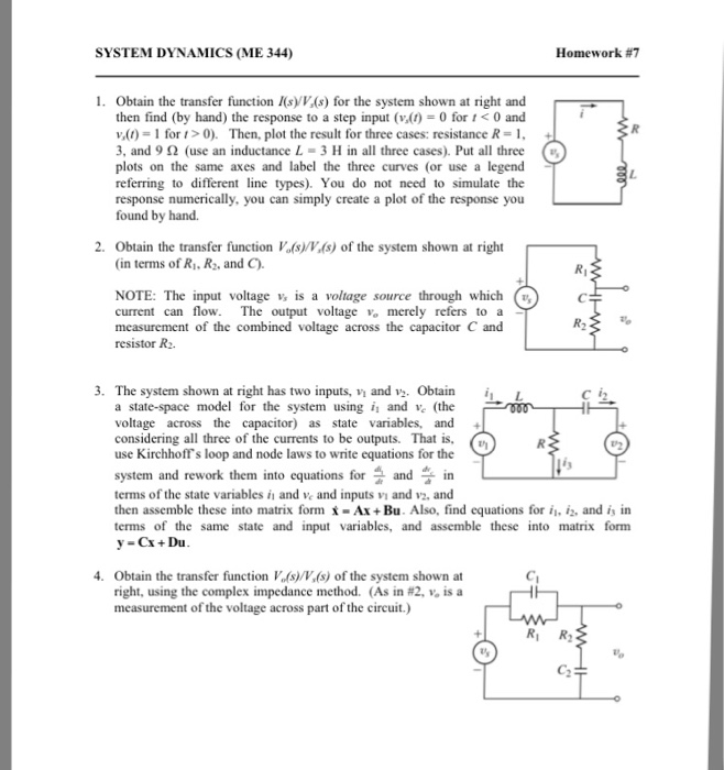 Solved Obtain the transfer function I(s)/V(s) for the system | Chegg.com