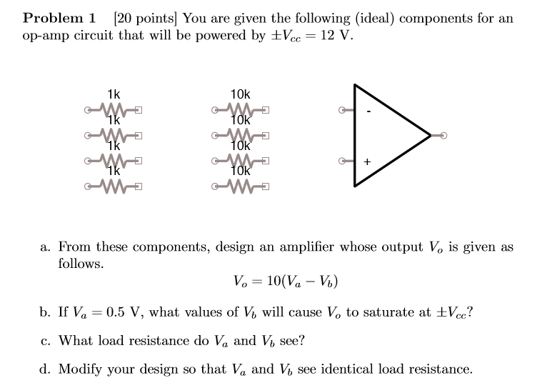 Solved Problem 1 [20 pointsl You are given the following | Chegg.com