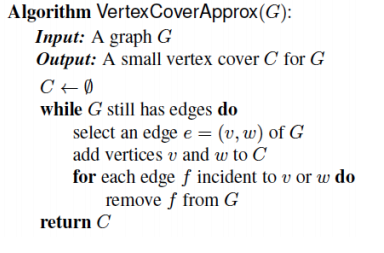 Solved Algorithm Vertex CoverApprox(G): Input: A graph G | Chegg.com