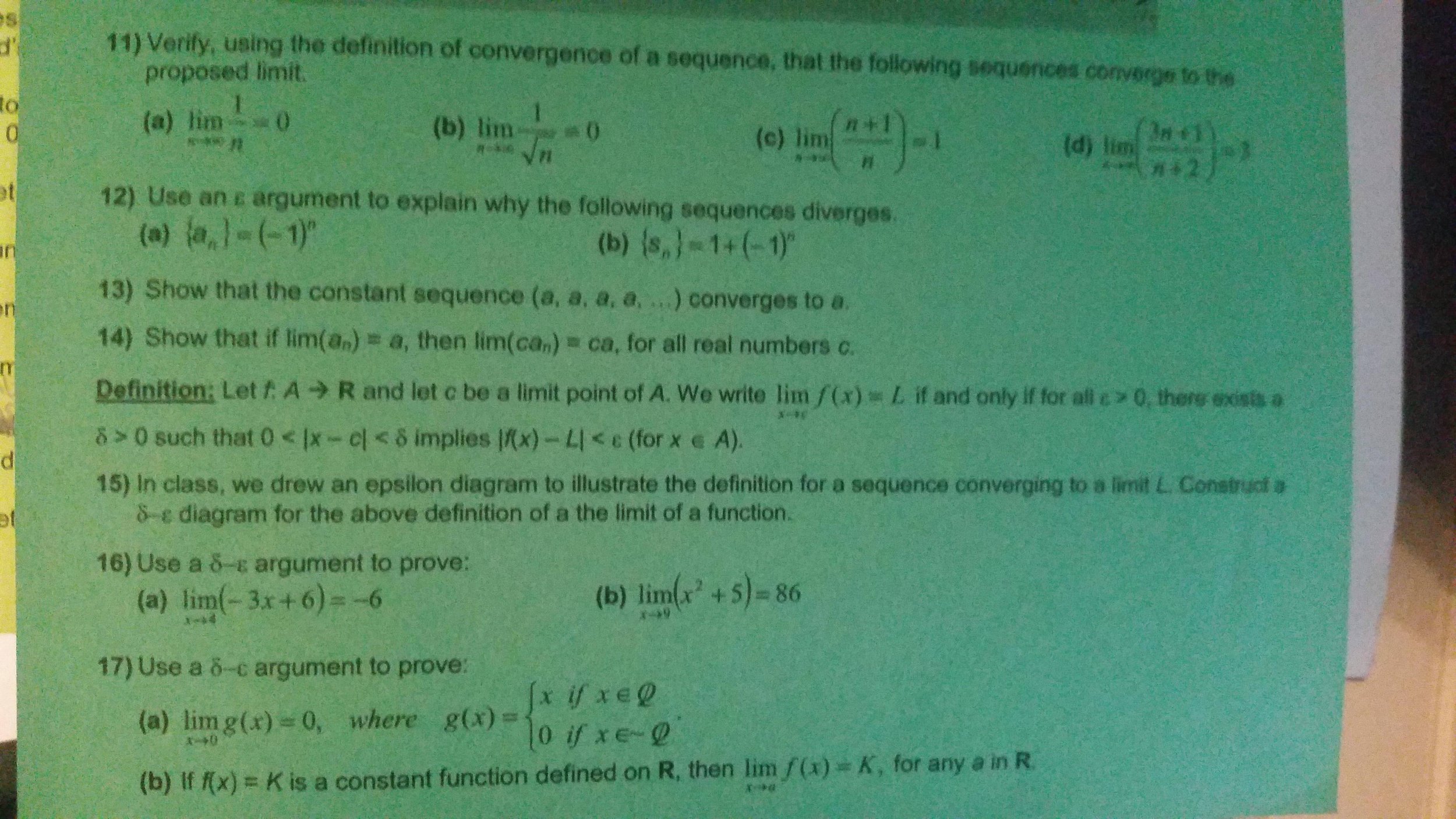 Solved Verify, using the definition of convergence of a | Chegg.com
