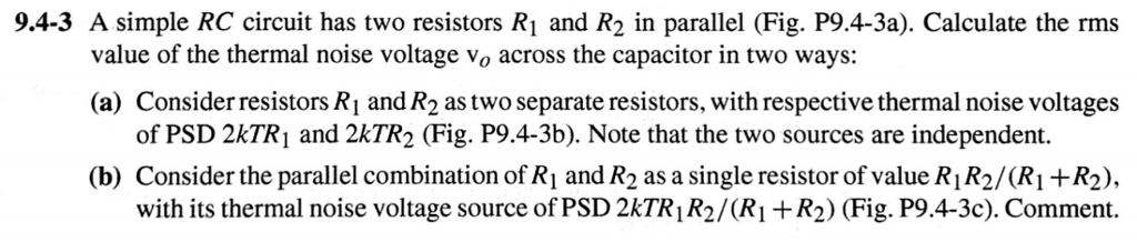 Solved 9.4-3 A simple RC circuit has two resistors R1 and R2 | Chegg.com