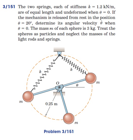 Solved The two springs, each of stiffness k=1.2 kN/m ,are of | Chegg.com