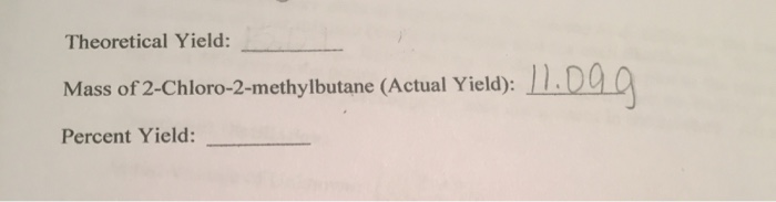 Solved Theoretical Yield: Mass of 2-Chloro-2-methylbutane | Chegg.com