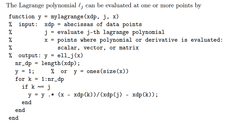 The Lagrange polynomial l_j can be evaluated at one | Chegg.com