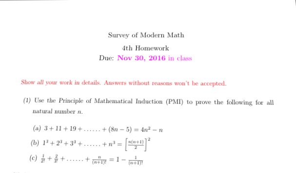 Solved Use tin- Principle of Mathematical Induction (PMI) to | Chegg.com