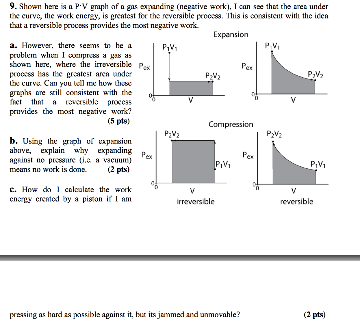 Solved 9. Shown here is a PV graph of a gas expanding | Chegg.com