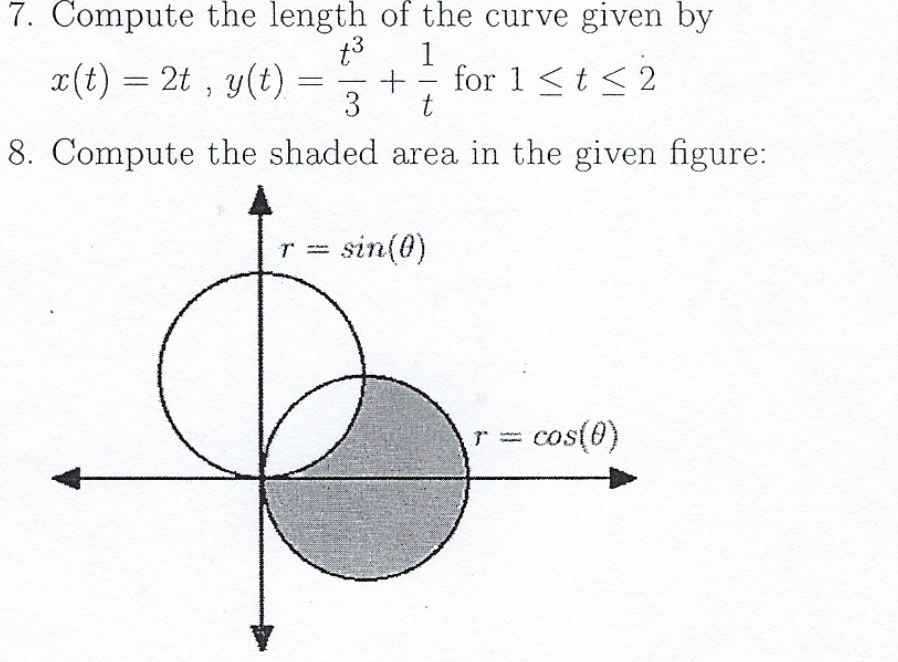 Solved 7. Compute the length of the curve given by t31 2(t) | Chegg.com