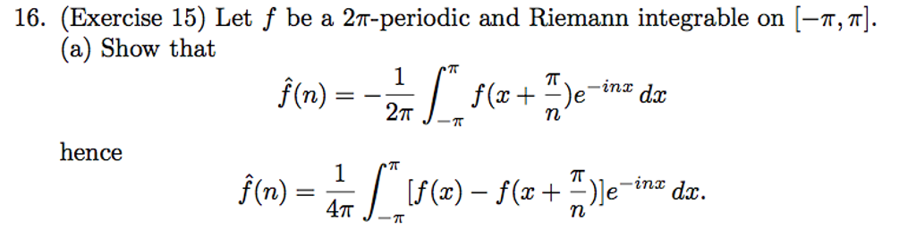 Solved Let f be a 2 pi-periodic and Riemann integrable on | Chegg.com
