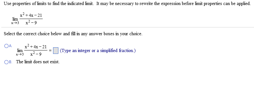 Solved Use properties of limits to find the indicated limit. | Chegg.com