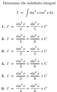 Solved Determine the indefinite integral I = integral sin^3 | Chegg.com